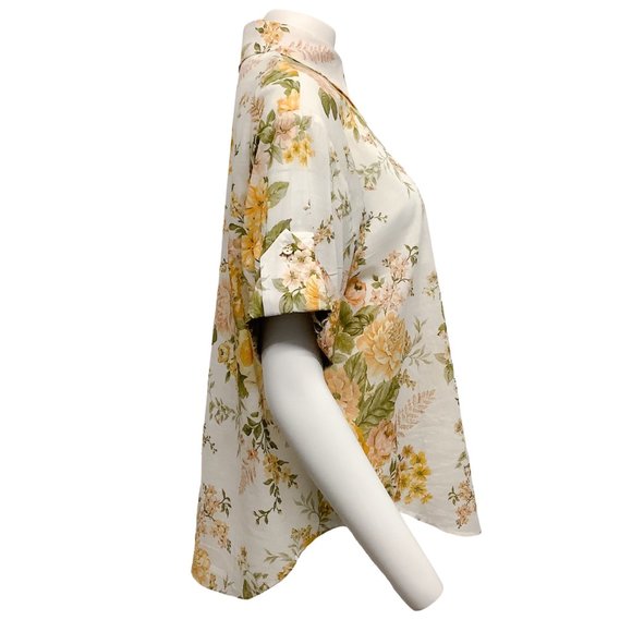 Zimmermann | Tops | Zimmermann Yellow Floral Cotton Button Up Blouse ...